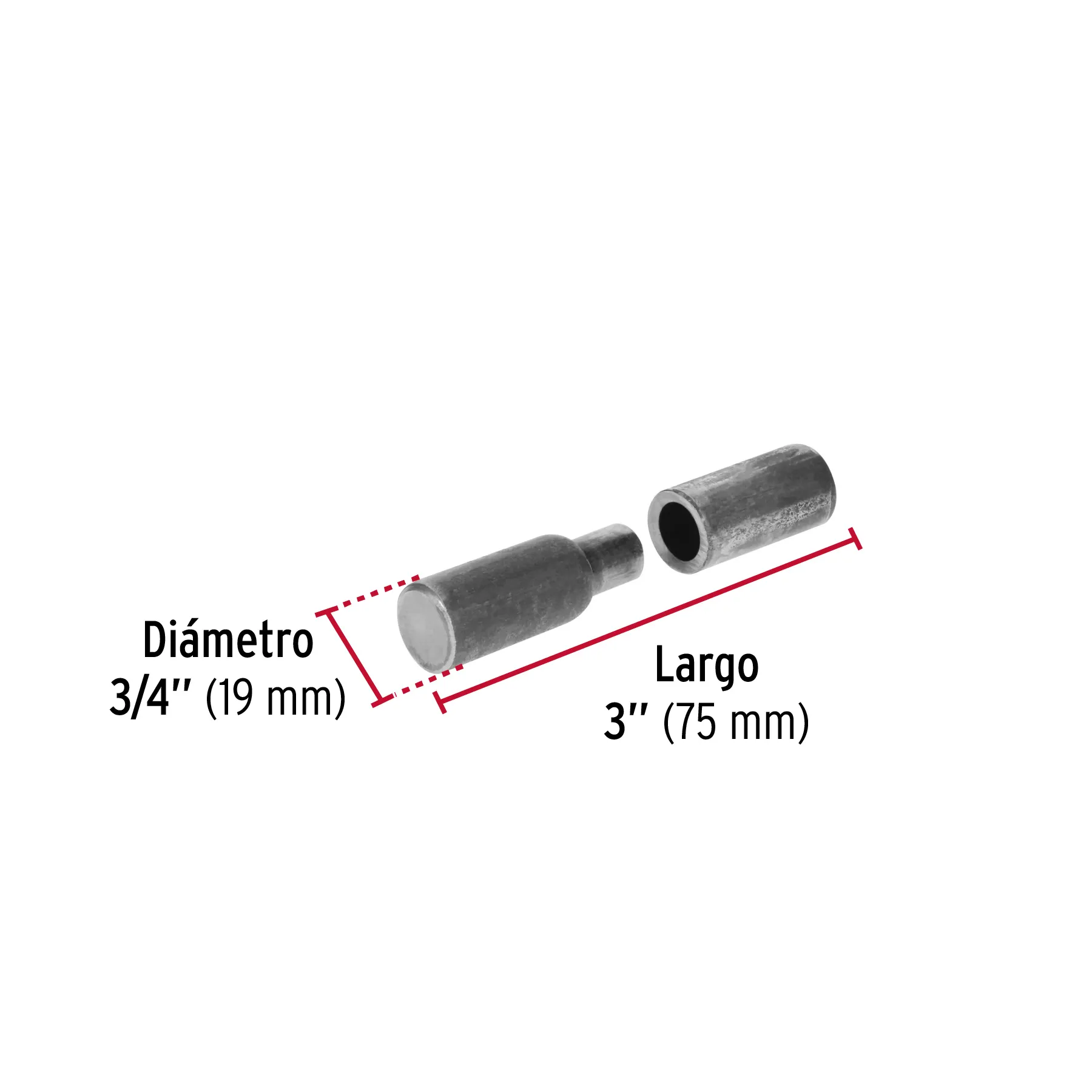 Bisagra tubular soldable de 3/4', Hermex