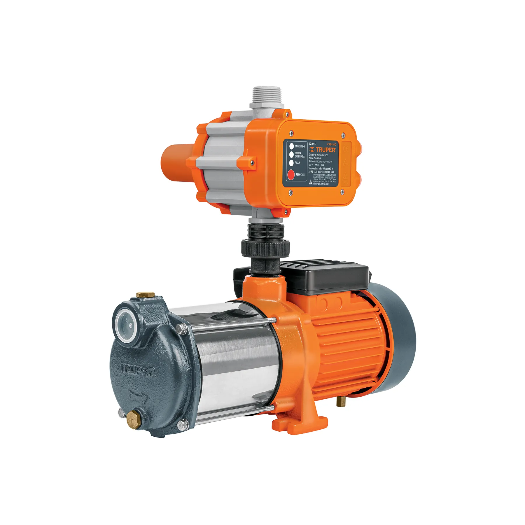 Bomba presurizadora multietapas 1 1/3 HP, Truper