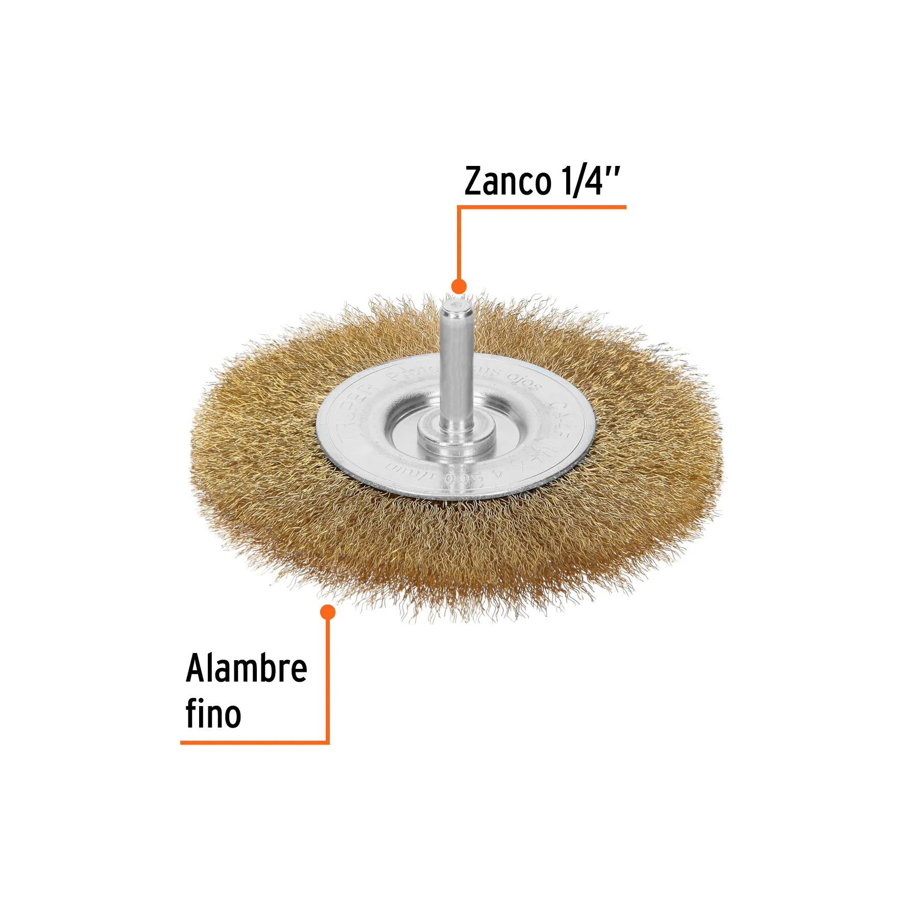 Carda circular 4' alambre fino para taladro, Truper