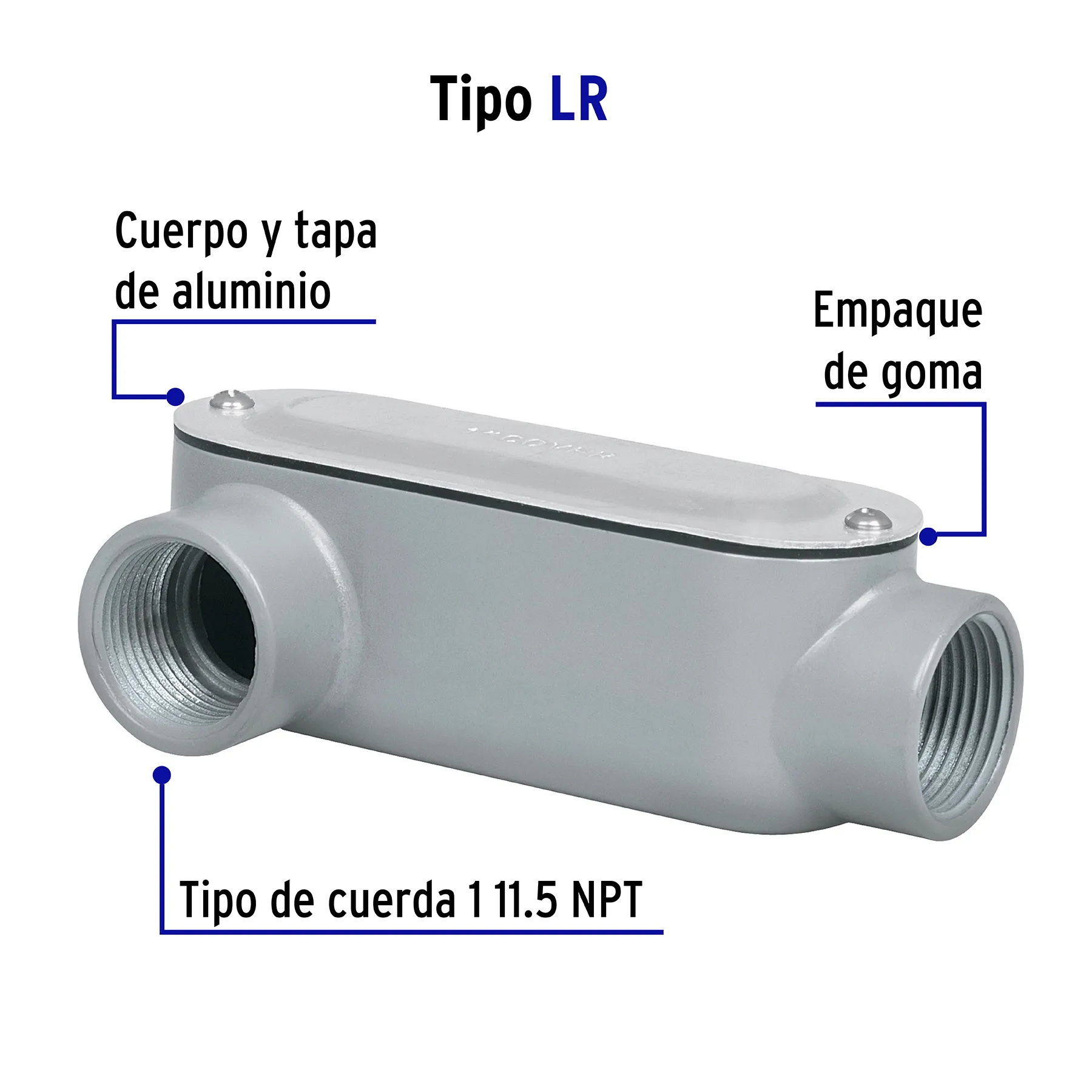 Condulet 1' conexión tipo LR, Volteck