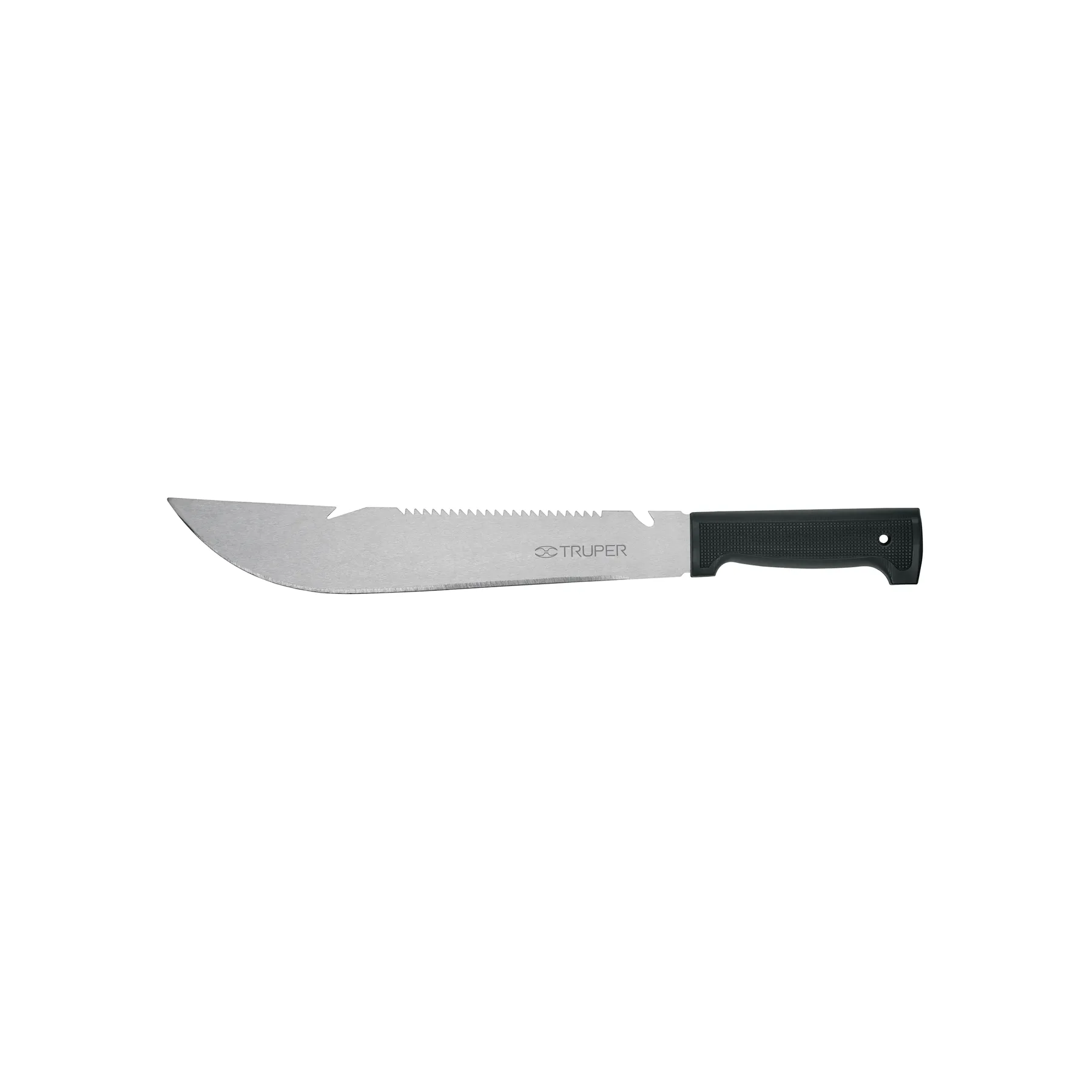 Machete rambo 12' cacha inyectada negra, con funda, Truper
