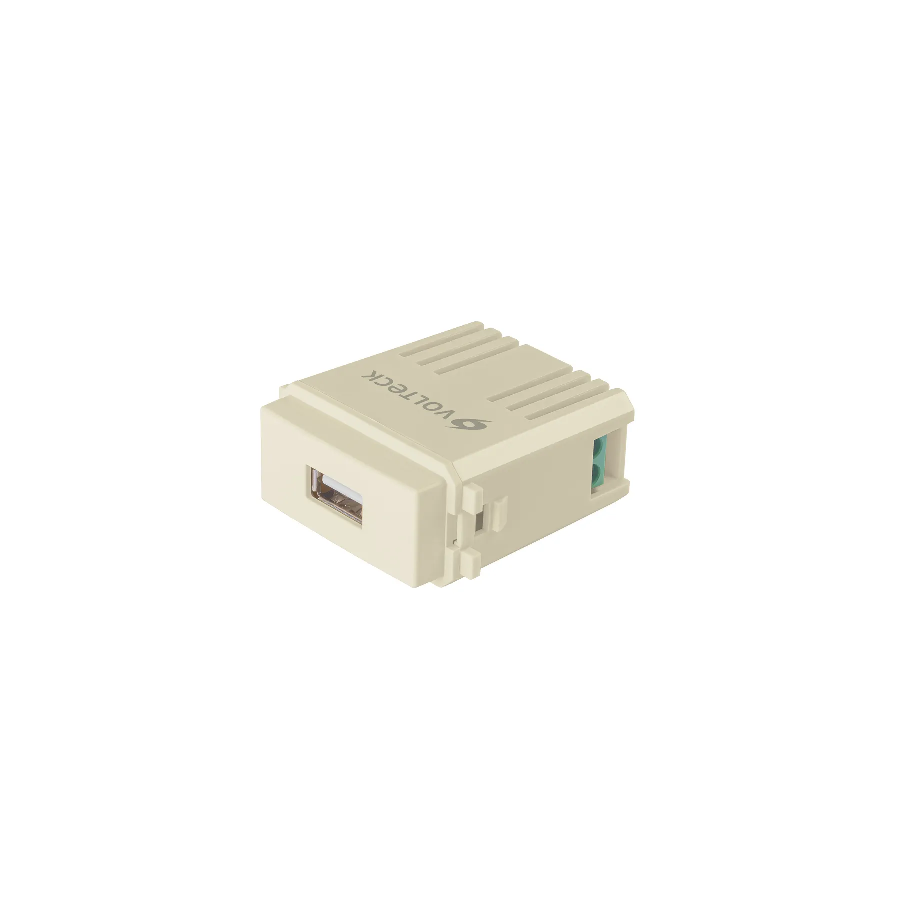 Módulo puerto USB, línea Italiana, color marfil, Volteck