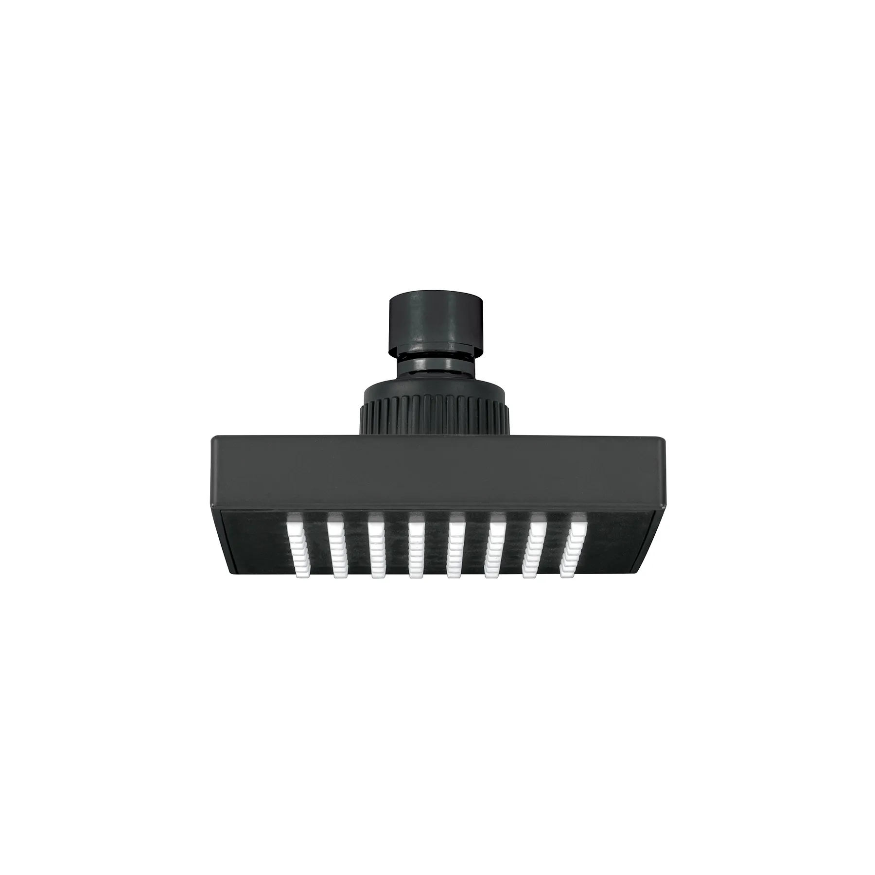 Regadera cuadrada ABS 4' acabado negro mate sin brazo, Foset